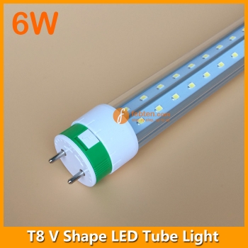 1ft 6W LED T8 V Shape Tube Light 240degree Beam Angle