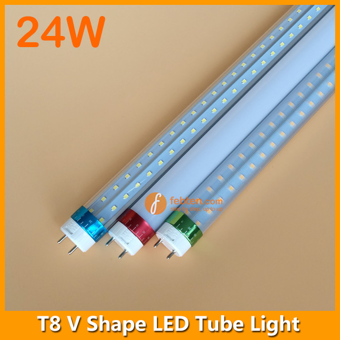 4ft 24W LED T8 V Shape Tube Light 240degree Beam Angle